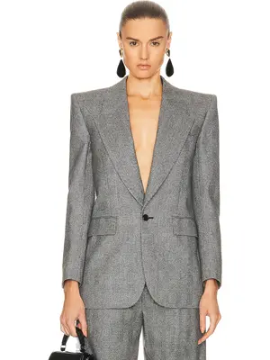 Saint Laurent Tailored Blazer - Noir Craie