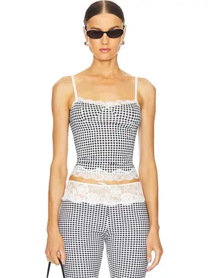 Lioness Top Model Cami - Black Check