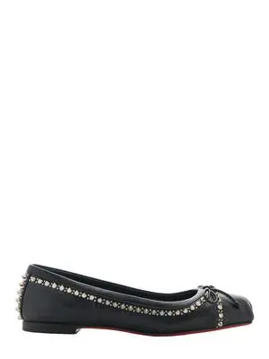CHRISTIAN LOUBOUTIN Mamadrague Spiked Leather Ballet Flats - Black