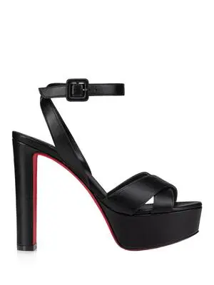 CHRISTIAN LOUBOUTIN Supramariza 130mm Leather Platform Sandals - Black