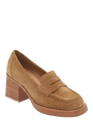 CHOCOLAT BLU Irene Penny Loafer Pump - Camel Suede