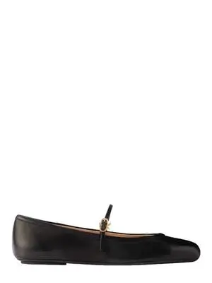 GIANVITO ROSSI Carla Leather Ballet Flats - Black