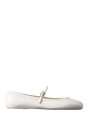GIANVITO ROSSI Carla Leather Ballet Flats - White