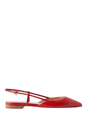 GIANVITO ROSSI Ascent Leather Point-toe Flats - Red