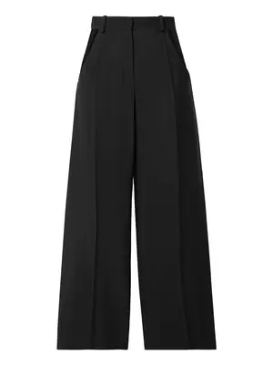 MUGLER Cutout Twill Straight-leg Pants - Black