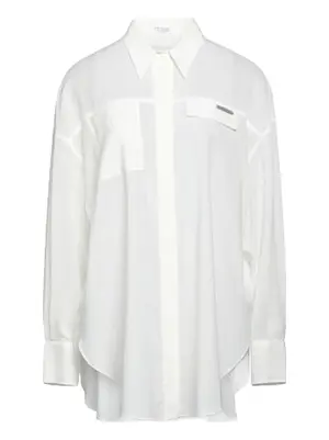 Brunello Cucinelli BRUNELLO CUCINELLI Crepe Shirt With Beads White