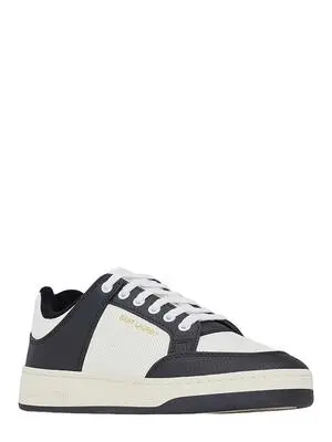Saint Laurent Sl/61 Low-top Sneakers - White And Black Perforated Leather