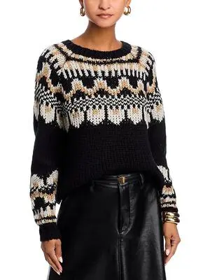 Aqua Fair Isle Crewneck Sweater Exclusive - Black Mix