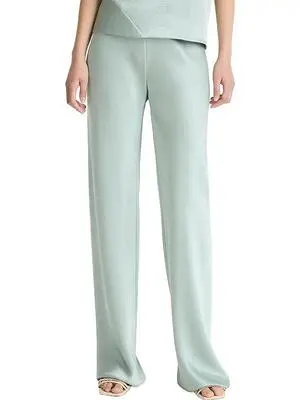 Vince Fluid Satin Bias Pant - Aloe Stone