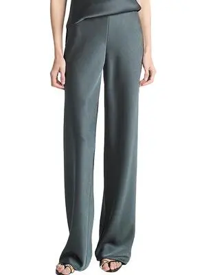 Vince Fluid Satin Bias Pant - Malachite