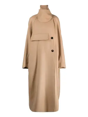 LITKOVSKA Off-centre Button Fastening Wool-cashmere Coat - Neutrals