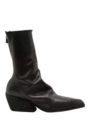 GUIDI 65mm Crinkled Leather Boots