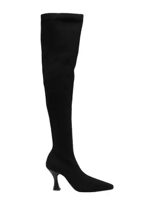 NEOUS 80mm Leather Knee High Boots - Black