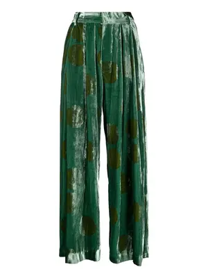 UMA WANG Pleat-detail Wide-leg Trousers - Green