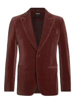 Zegna Single-breasted Velvet Blazer - Red