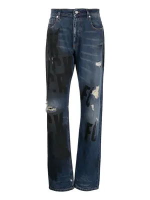 1017 Alyx 9sm Distressed Straight-leg Jeans - Blue