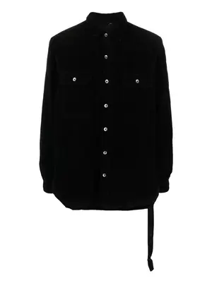 Rick Owens Corduroy Cotton Shirt Jacket - Black