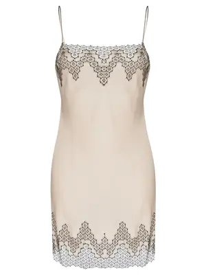 Carine Gilson Calais-caudry Lace Slip Dress - Neutrals