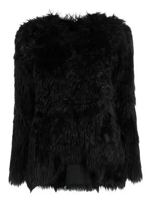 Comme Des Garçons Faux-fur Long-sleeved Top - Black