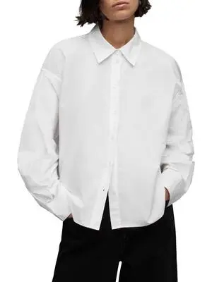 ALLSAINTS AllSaints Eliana Cotton Poplin Shirt With Back Cutout