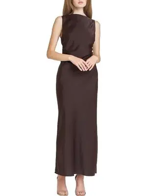 WAYF WAYF X Jourdan Sloane Bella Satin Dress Espresso
