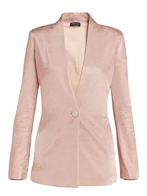 Giorgio Armani Giorgio Armani Metallic Bonded Jersey Blazer Solid Light/paste