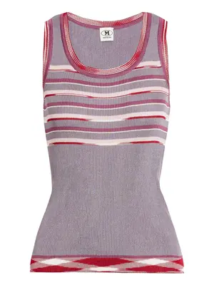 Missoni Striped Crochet-knit Tank - Lavender