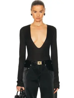 Saint Laurent Plunging Sweater - Noir