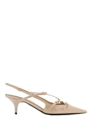 Miu Miu Buckle-detailed Slingback Pumps - Neutral