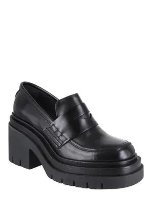 ZIGI Bertha Platform Loafer - Black Leather