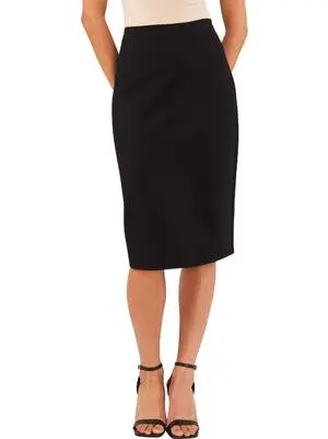1.State Fitted Pencil Skirt - Rich Black