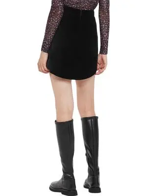 Whistles Velvet Mini Skirt - Black