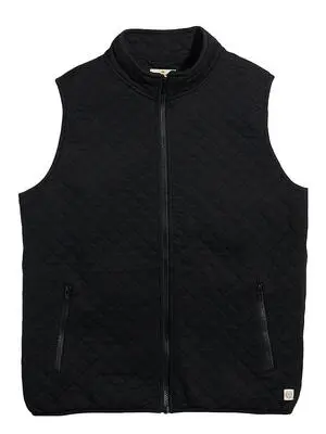 Marine Layer Corbet Quilted Full Zip Vest - Black