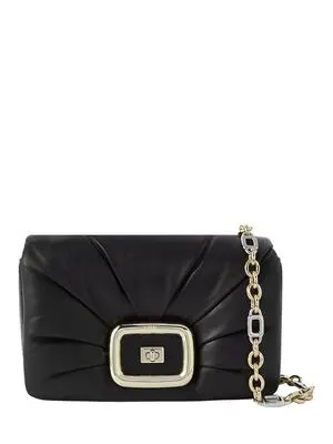 ROGER VIVIER Viv' Choc Me Padded Leather Shoulder Bag - Black
