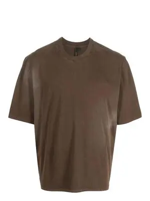 ENTIRE STUDIOS Bleached-effect Organic-cotton T-shirt - Brown
