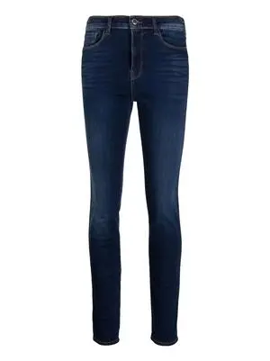 Emporio Armani Logo-embroidered Skinny Jeans - Blue