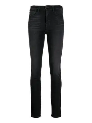 Emporio Armani Logo-embroidered Skinny Jeans - Black