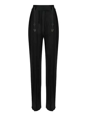 MAISON CLOSE Logo-print Sheer Trousers - Black