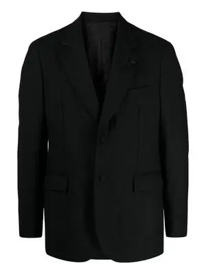 LARDINI Flower-charm Single-breasted Blazer - Black