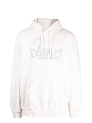 DOUBLET Logo-embellished Cotton Hoodie - Neutrals