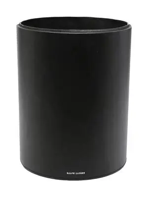 Ralph Lauren Brennan Leather Waste Bin - Black