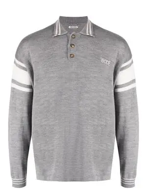 BODE Logo-embroidered Striped Polo Shirt - Grey