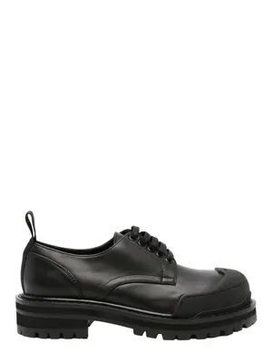 Marni Logo-tab Lace-up Derby Shoes - Black