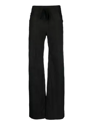 ISAAC SELLAM EXPERIENCE Straight-leg Leather Trousers - Black