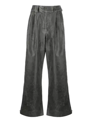 Vaquera Belted Suede Wide-leg Trousers - Black