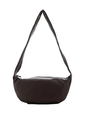 ST. AGNI Crescent Leather Shoulder Bag Brown