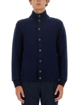 BALLANTYNE Turtleneck Cardigan - Blue