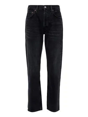 AGOLDE Parker Long Mid-rise Straight Jeans - Black