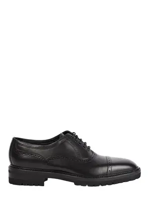 Manolo Blahnik Norton Leather Oxford Shoes - Black