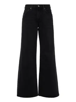 AGOLDE Clara Low-rise Wide-leg Jeans - Black